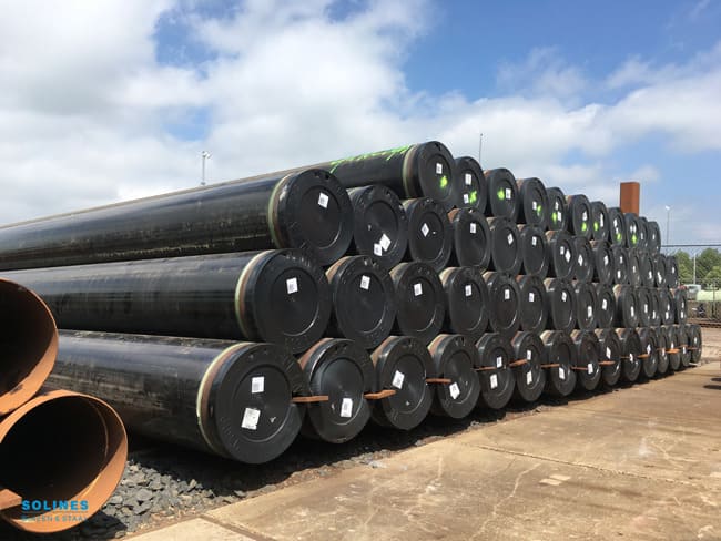 Steel pipes Ø 610 x 17.5 mm with black PE coating | Solines