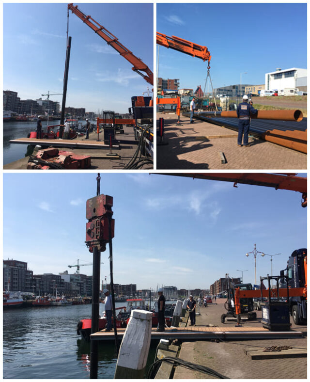 Steel pipes for a floating jetty in Scheveningen | Solines
