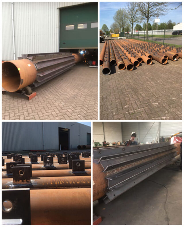 Steel pipes for a floating jetty in Scheveningen | Solines