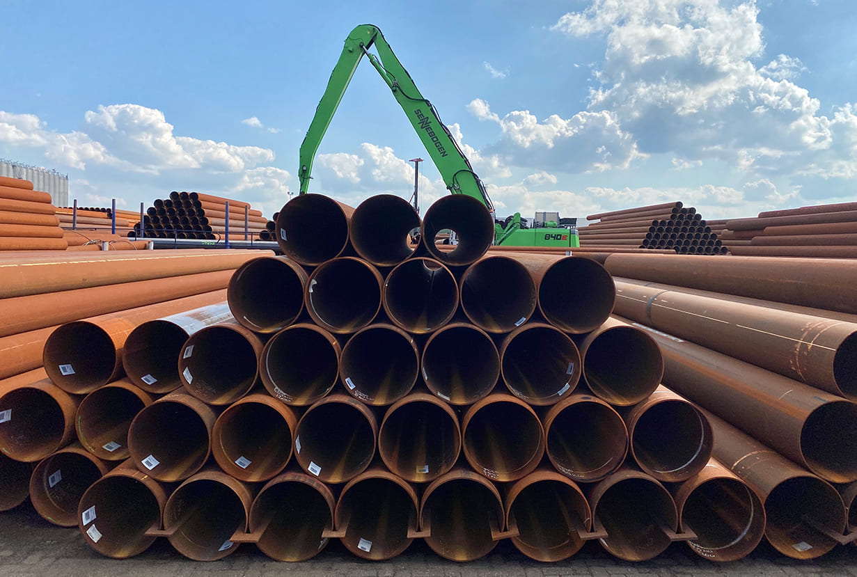 220 tonnes of steel pipes in diameter Ø 559 mm | Solines
