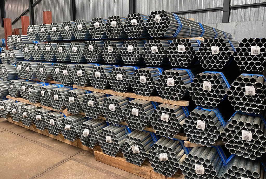 70 tons of galvanised tubes in Ø 60.3 x 2.90 mm | Solines