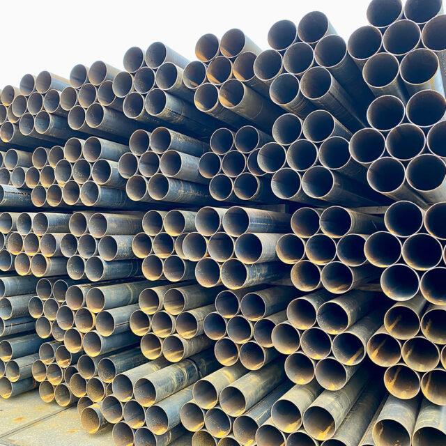 Large stock of piling tubes in various sizes | Solines