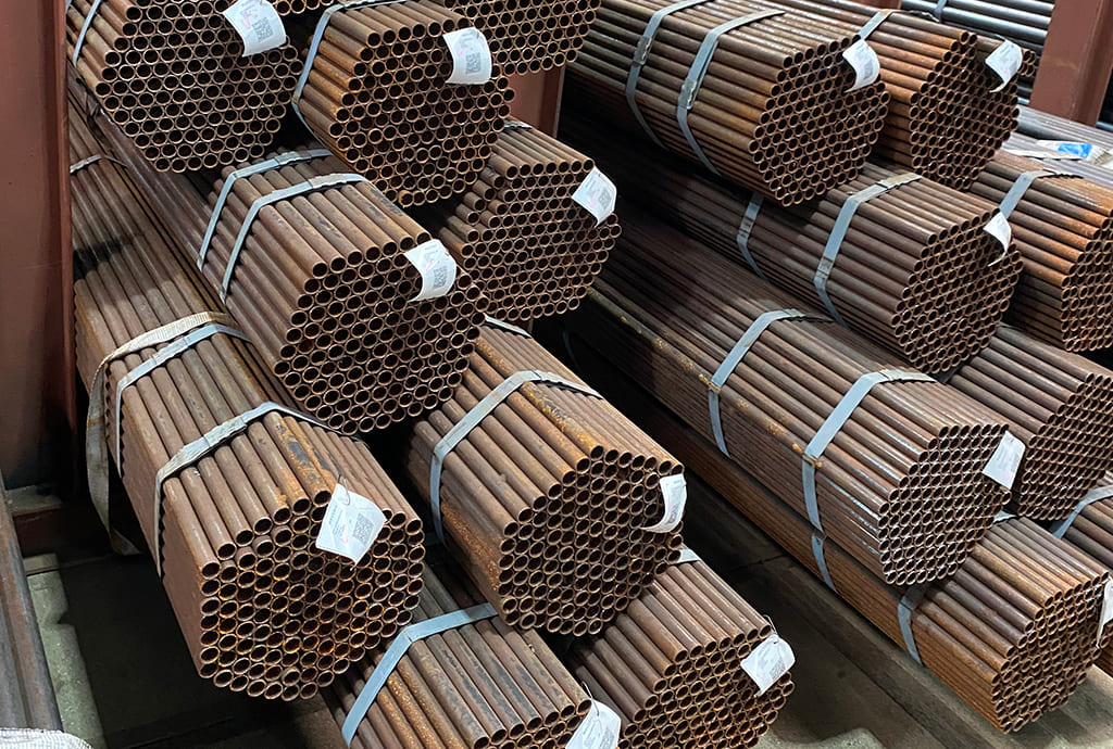 Large stock of steel pipes Ø 26.9 x 2.30 mm | Solines