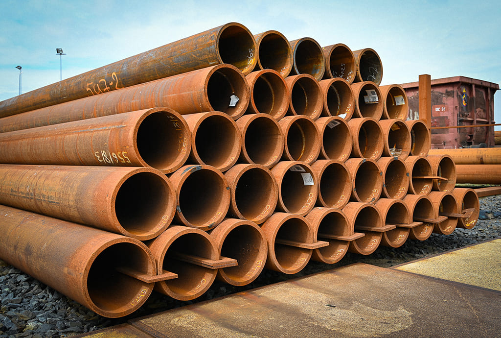 500 meters of steel pipes Ø 406.0 x 25.00 mm | Solines