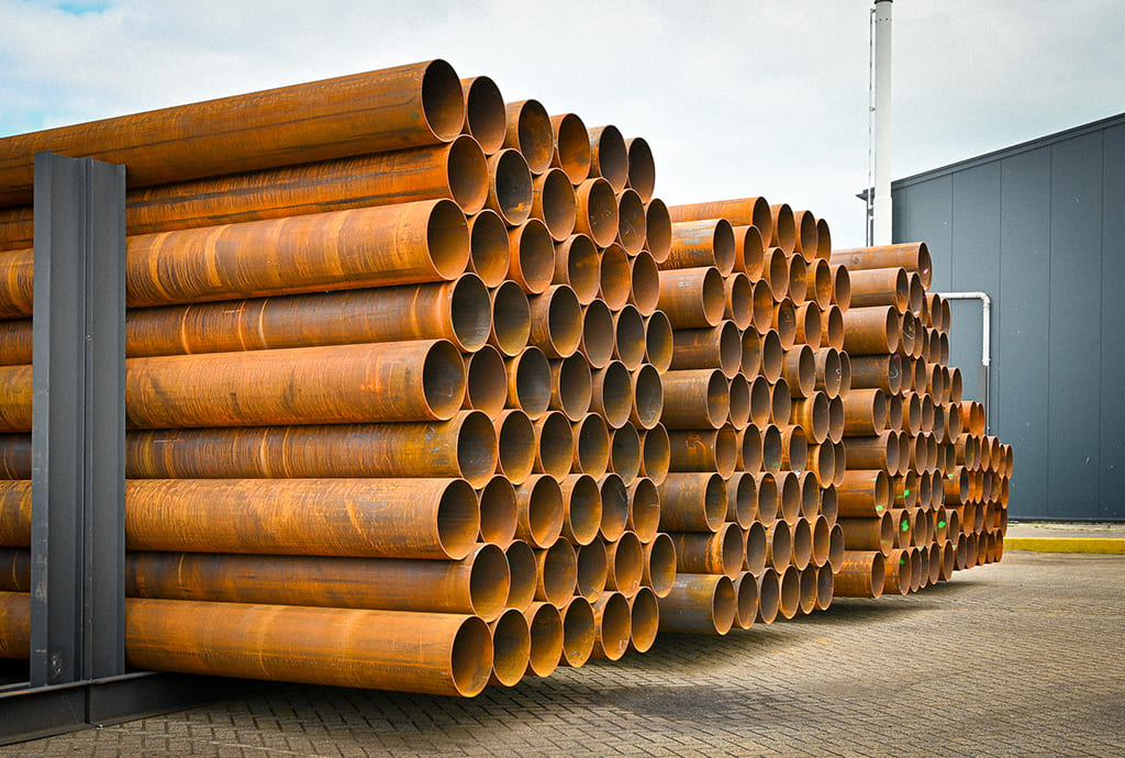 Almost 900 meters of steel tubes Ø 355.6 x 5.0 mm | Solines