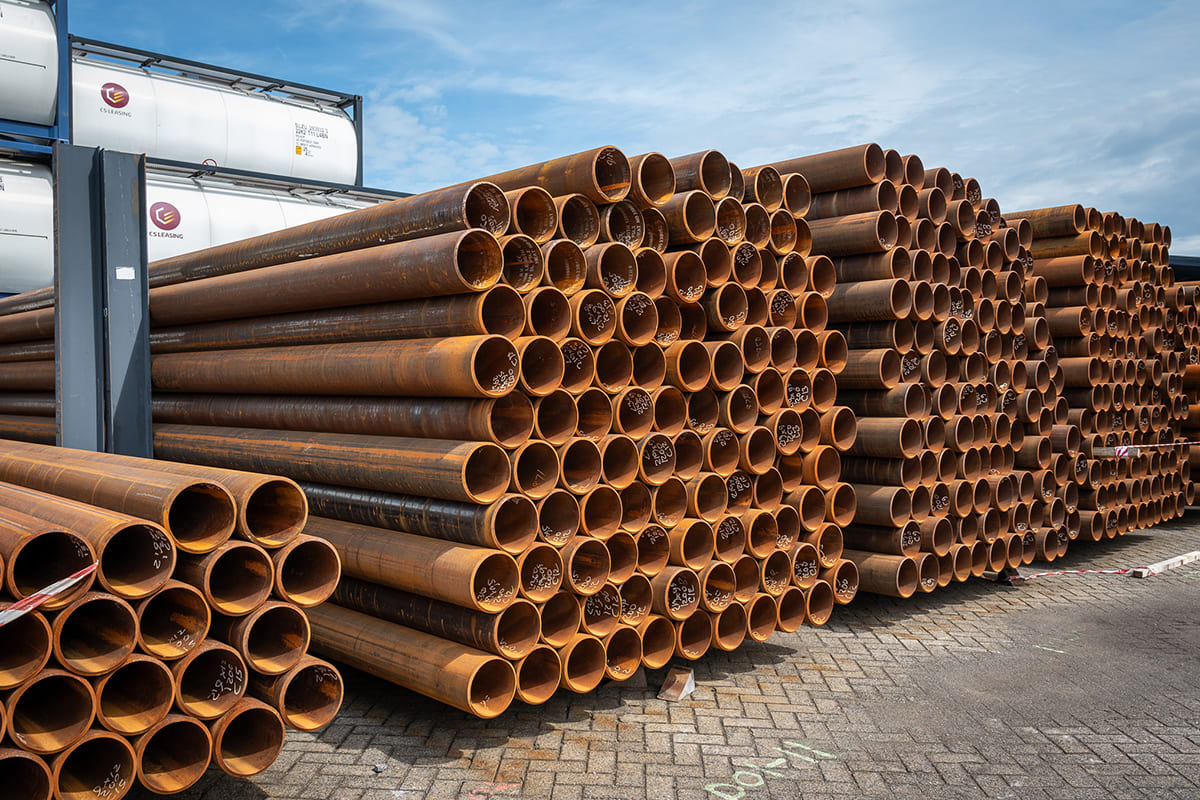 1,260 Meters of steel tubes in Ø 219.1 x 9.50 millimeters